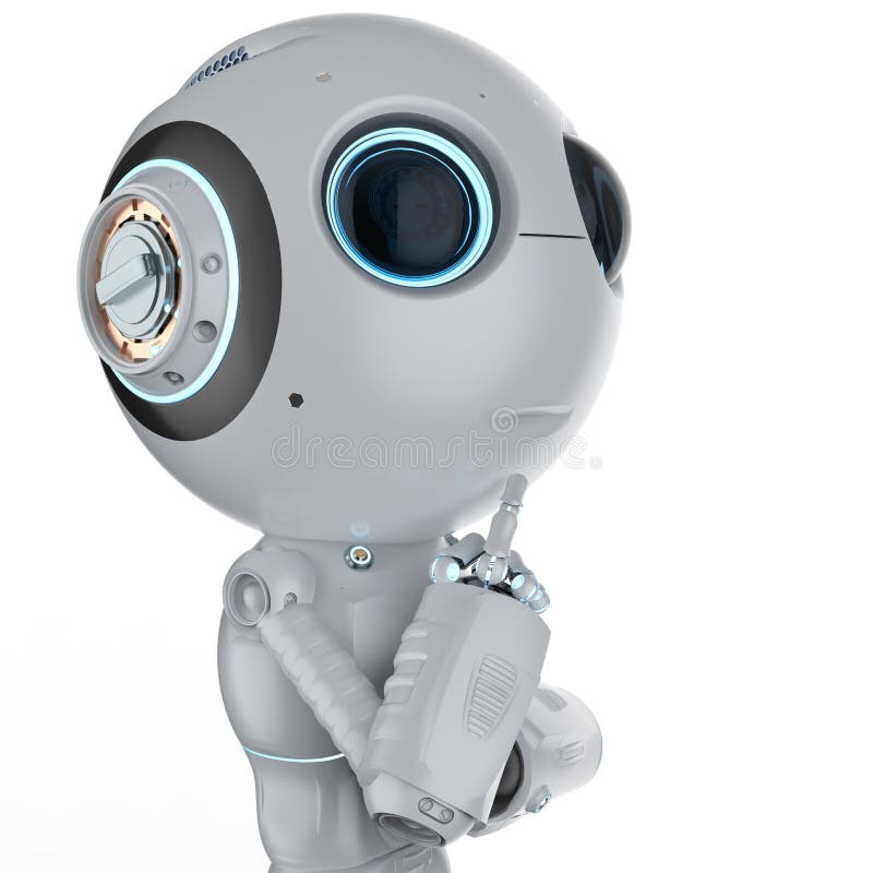 Ai robot think or compute stock illustration. Illustration of rendering ...