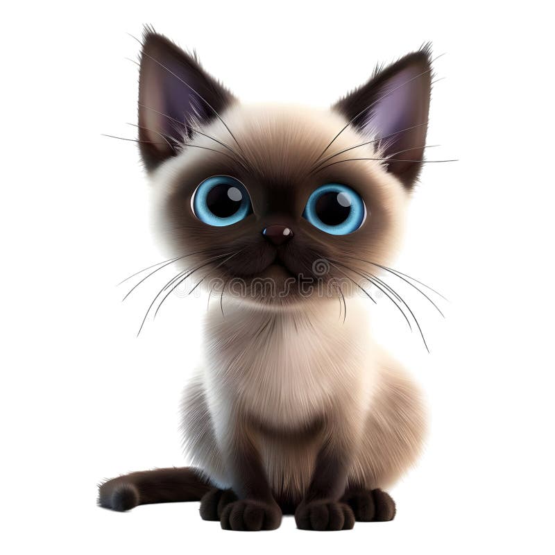 3D Rendering of a Cute Cat Standing on Transparent Background - Ai ...