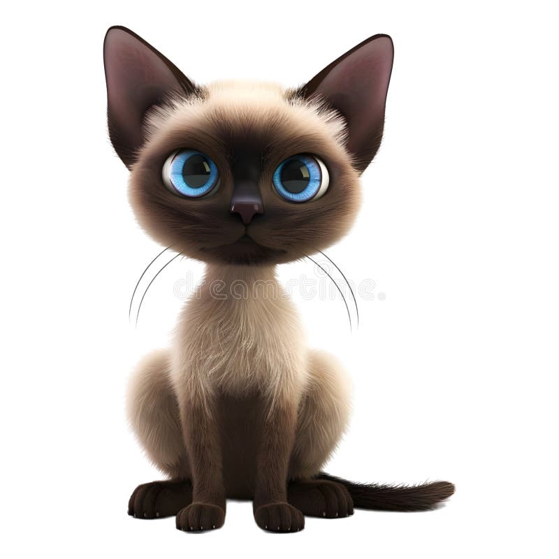 3D Rendering of a Cute Cat Standing on Transparent Background - Ai ...
