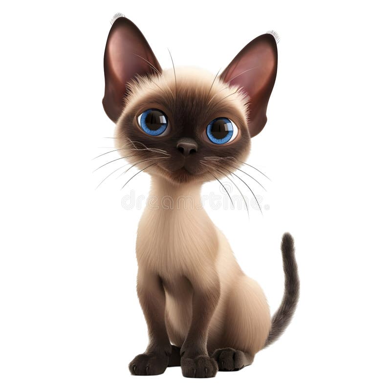 3D Rendering of a Cute Cat Standing on Transparent Background - Ai ...