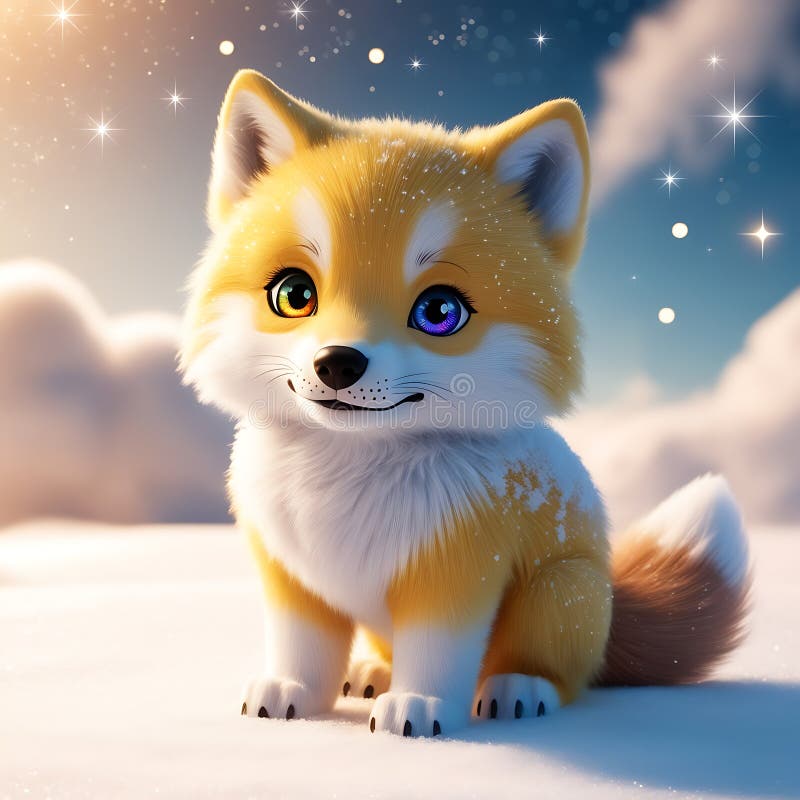 3D Rendering of a Cute Fox Featuring Cute Generative AI Suitable for 4K ...