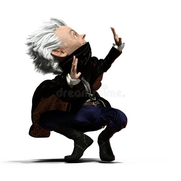 3D-illustration of a Cute and Funny Cartoon Earl Vampire with a Very ...