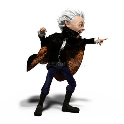 3D-illustration of a Cute and Funny Cartoon Earl Vampire with a Very ...