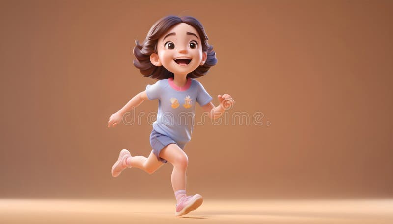 Cute Little Girl Running Stock Illustrations – 2,540 Cute Little Girl ...