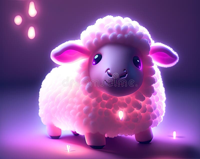 3 D Rendering of a Cute Sheep Stock Illustration - Illustration of ...