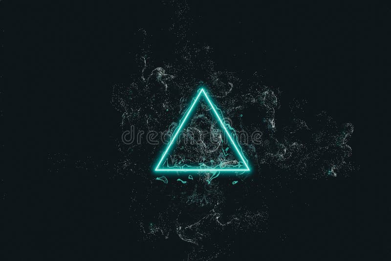 3d Rendering of Cyan Lighten Triangle Shape Covered by White Foam Stock ...