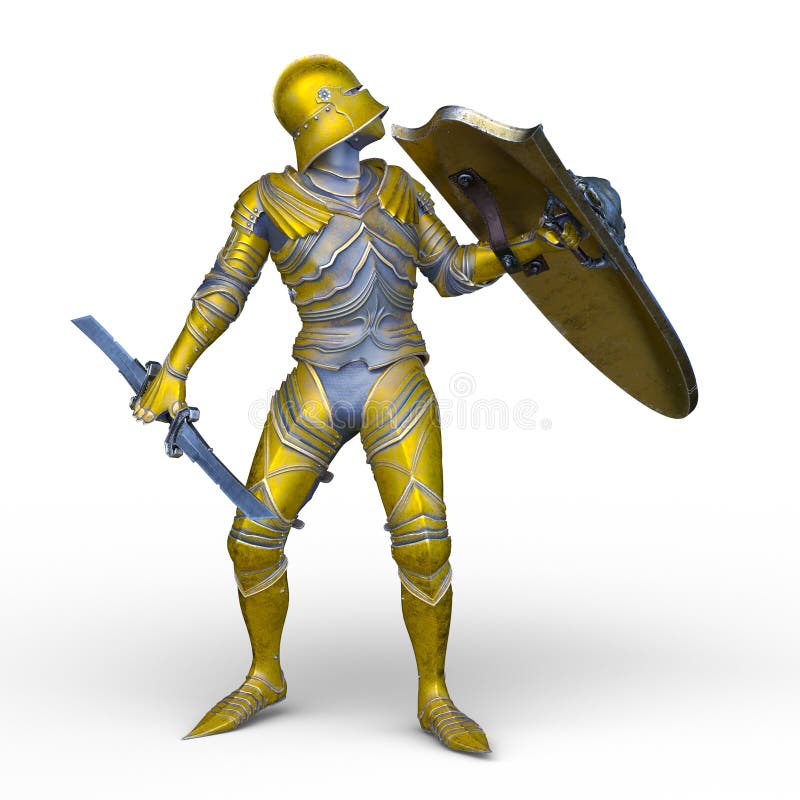 A Cyber Knight with Blood on His Body Stock Illustration - Illustration ...