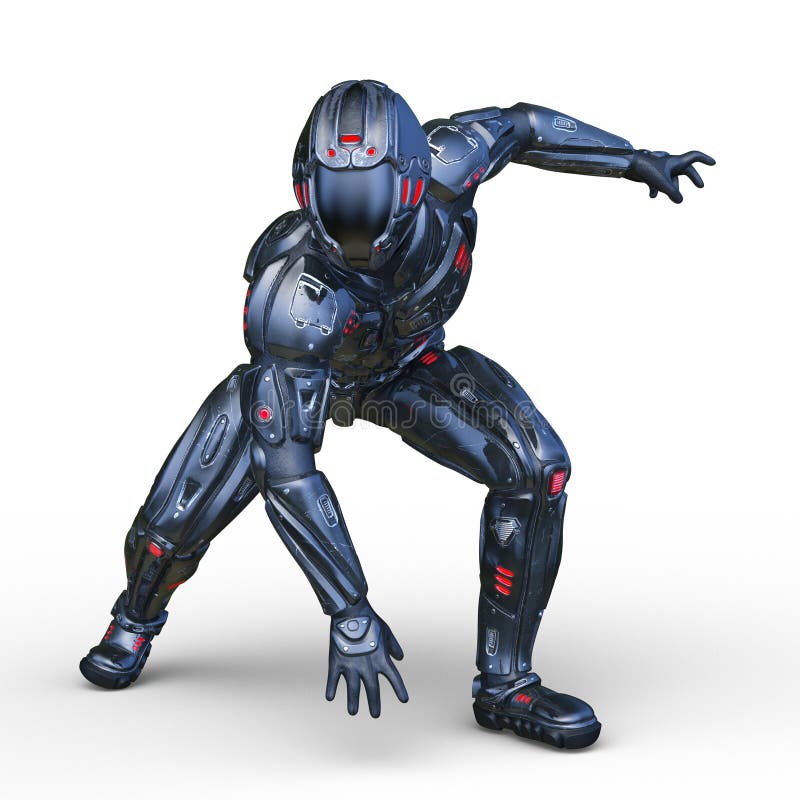 3D rendering of cyber man stock illustration. Illustration of future ...