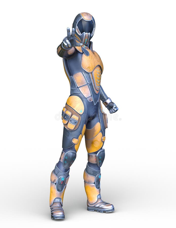 3D Rendering of a Cyber Man Stock Illustration - Illustration of hero ...