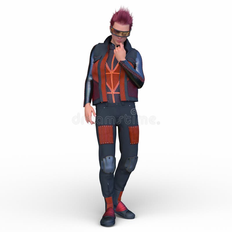 3D Rendering of a Cyber Man Stock Illustration - Illustration of male ...