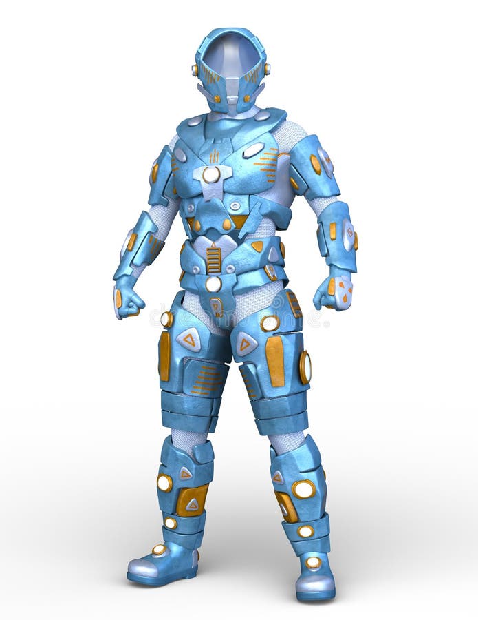 3D CG Rendering of Cyber Man Stock Illustration - Illustration of ...