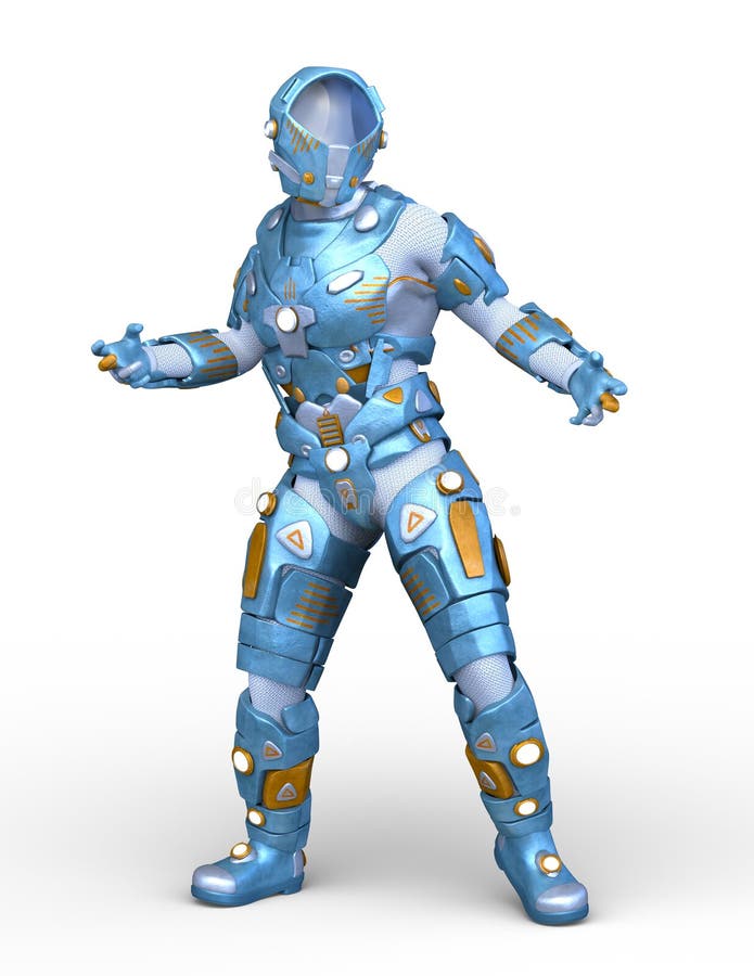 3D rendering of cyber man stock illustration. Illustration of future ...