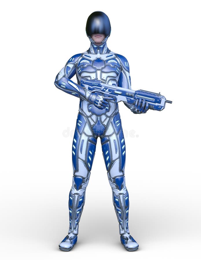 3D rendering of cyber man stock illustration. Illustration of person ...