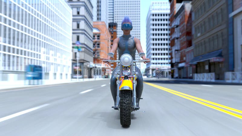 3D Rendering of a Cyber Man Rider Stock Illustration - Illustration of ...