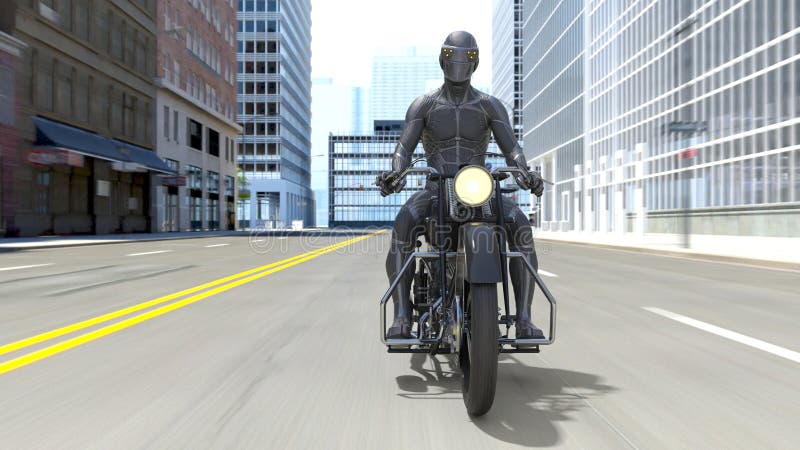 3D Rendering of a Cyber Man Rider Stock Illustration - Illustration of ...
