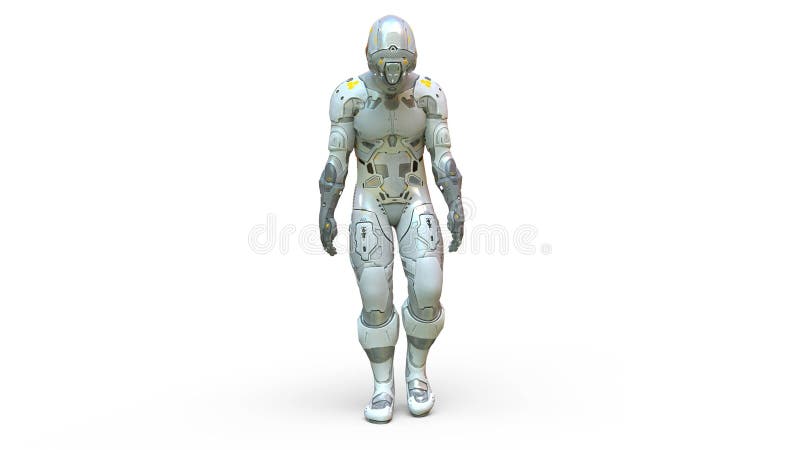 3D Rendering of a Cyber Man Walking Face Down Stock Footage - Video of ...