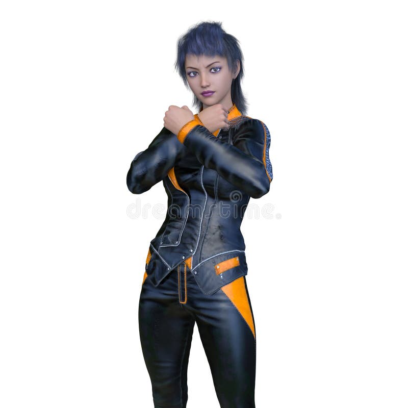 3D Rendering of a Cyber Woman Stock Illustration - Illustration of ...