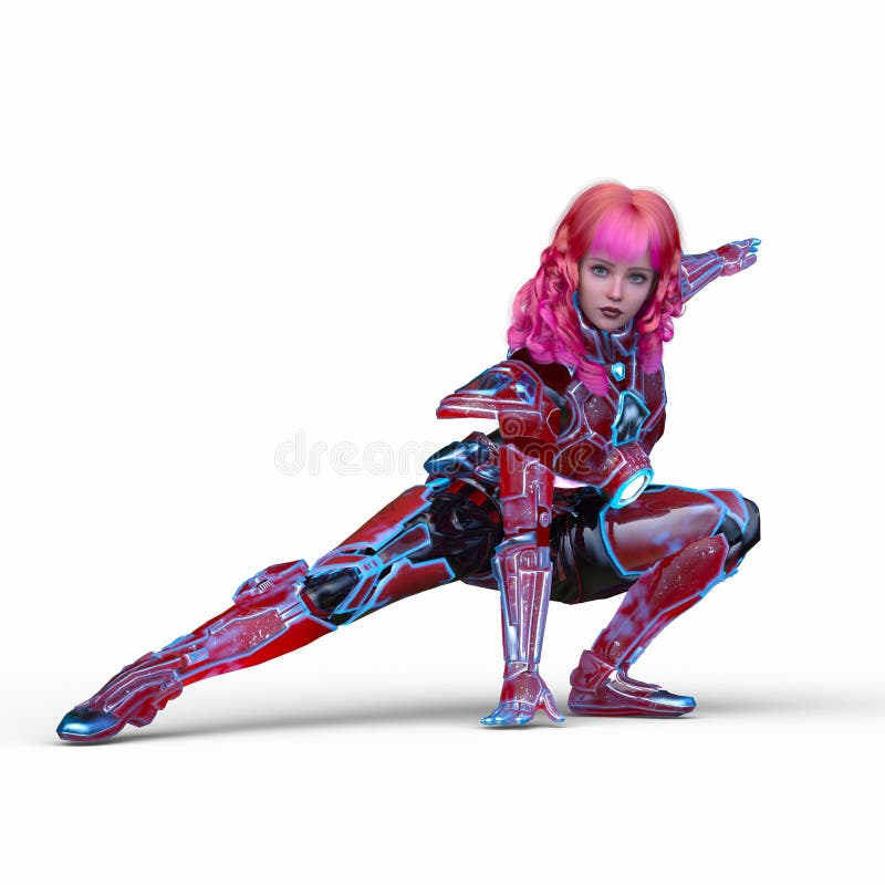 3D Rendering of a Cyber Woman Stock Illustration - Illustration of ...