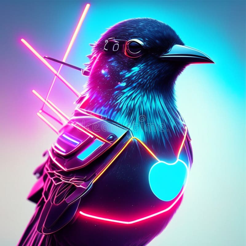 3d Rendering of a Cyborg in the Form of a Bird AI Generated Stock ...