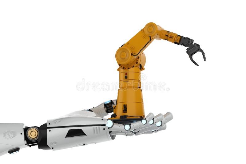 Cyborg holding cpu chip stock illustration. Illustration of palm ...