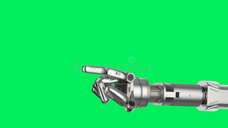 Cyborg Hand on Green Screen Stock Footage - Video of android, finger ...