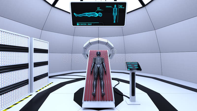 3D Rendering of the Cyborg Laboratory Stock Illustration - Illustration ...