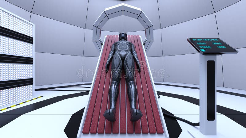 3D Rendering of the Cyborg Laboratory Stock Illustration - Illustration ...