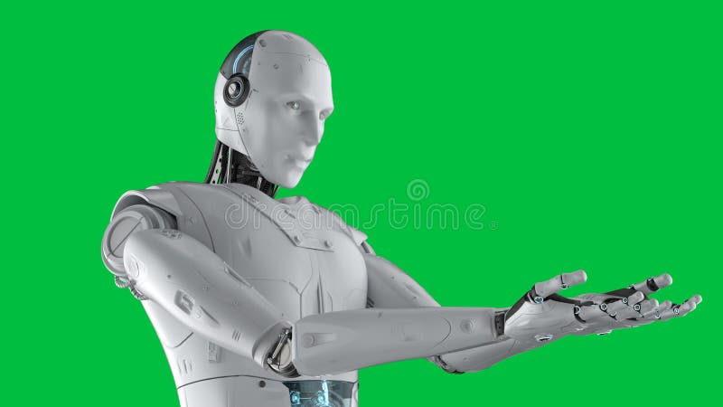 Cyborg open empty hand stock video. Video of isolated - 233978653