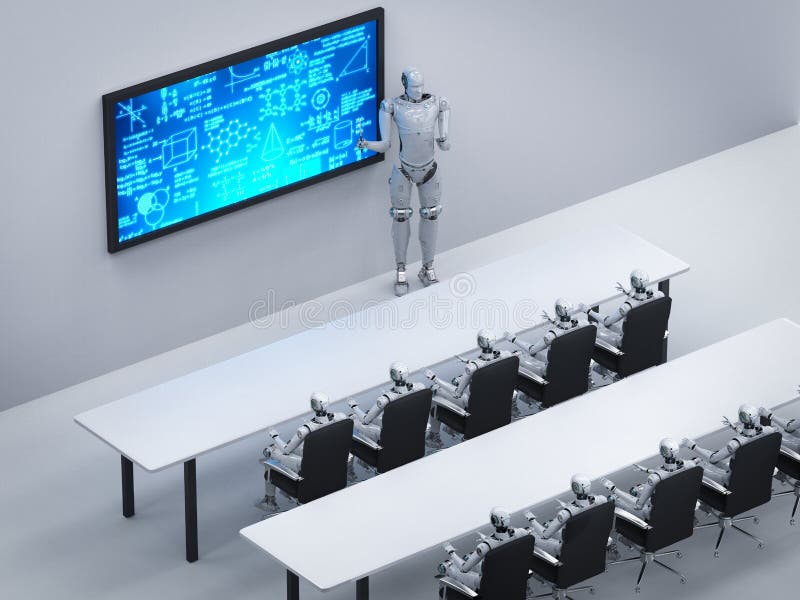 Cyborg teacher or lecturer stock illustration. Illustration of ...