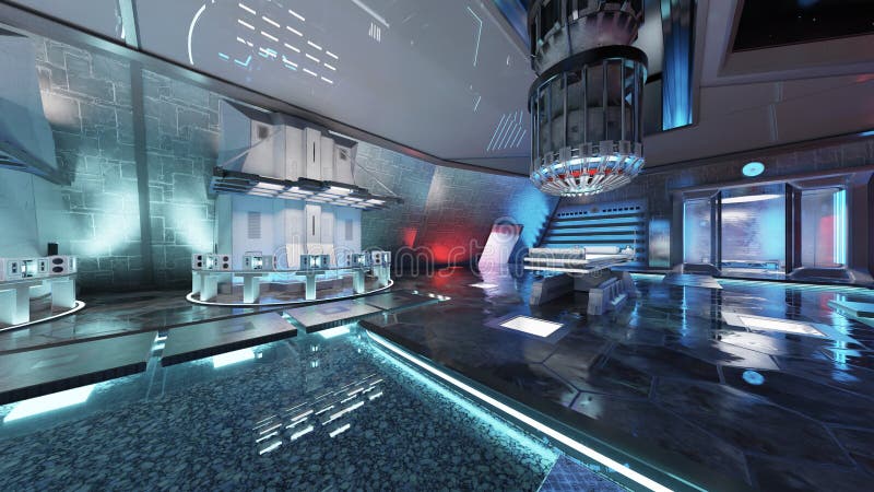 3D Rendering of the Cyborg Testing Laboratory Stock Illustration ...