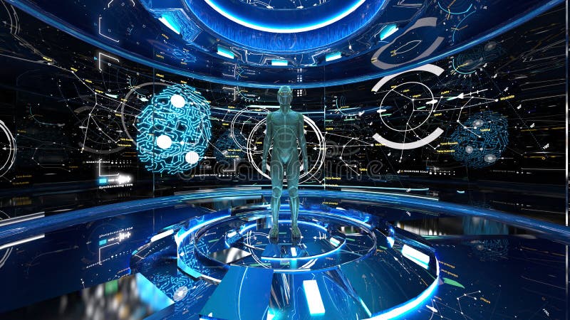 3D Rendering of the Cyborg Testing Laboratory Stock Illustration ...