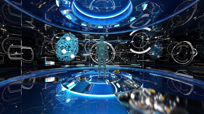 3D Rendering of the Cyborg Testing Laboratory Stock Illustration ...