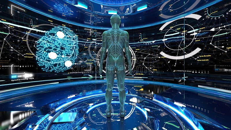 3D Rendering of the Cyborg Testing Laboratory Stock Illustration ...