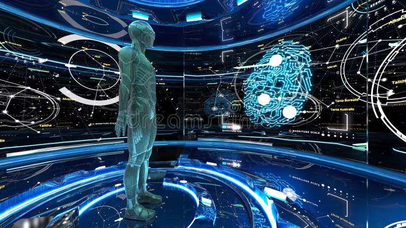 3D Rendering of the Cyborg Testing Laboratory Stock Illustration ...