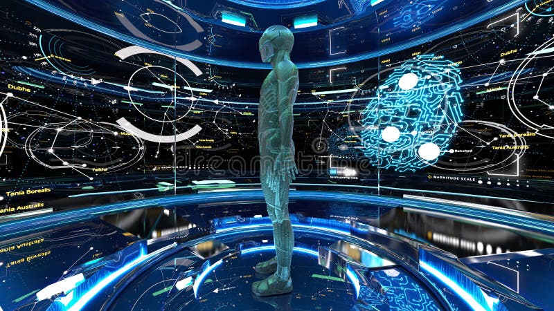 3D Rendering of the Cyborg Testing Laboratory Stock Illustration ...