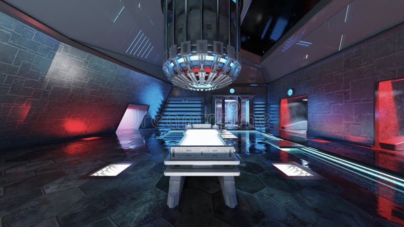 3D Rendering of the Cyborg Testing Laboratory Stock Illustration ...