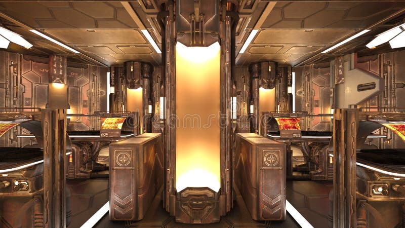 3D Rendering of the Cyborg Testing Laboratory Stock Illustration ...