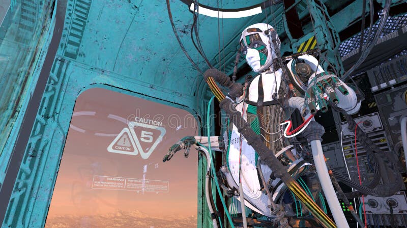 3D Rendering of the Cyborg Testing Laboratory Stock Illustration ...