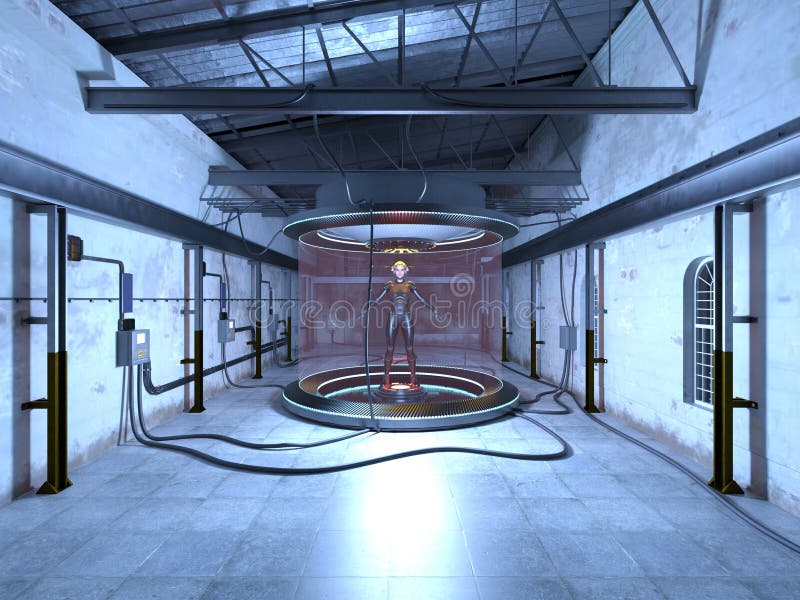 3D Rendering of the Cyborg Testing Laboratory Stock Illustration ...