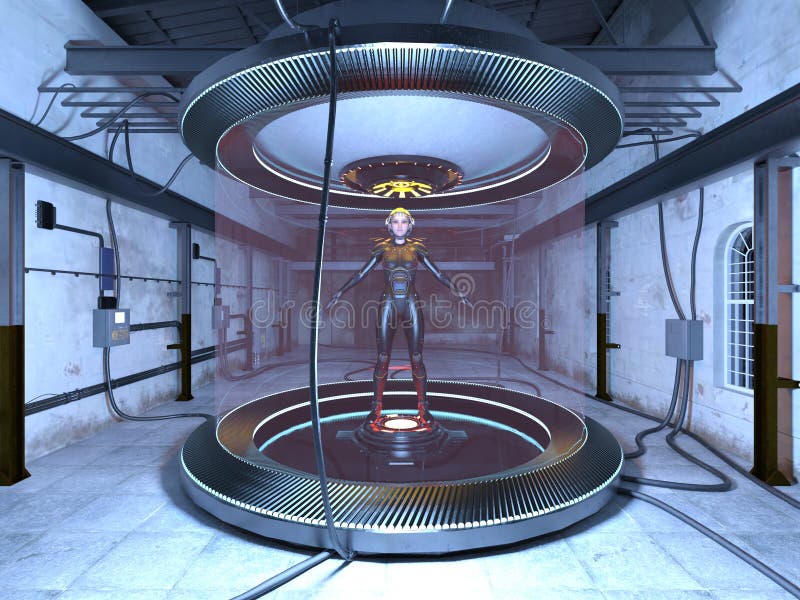 3D Rendering of the Cyborg Testing Laboratory Stock Illustration ...