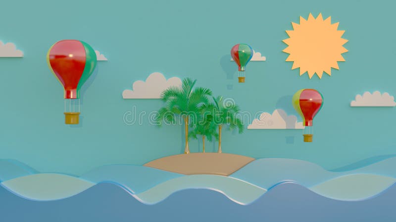 3d Rendering , 3d Illustrator,Island in the Sea during the Day Time ...