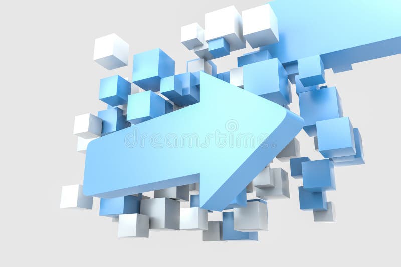 3d Rendering, 3d Model of Arrow, the Concept of Development and ...
