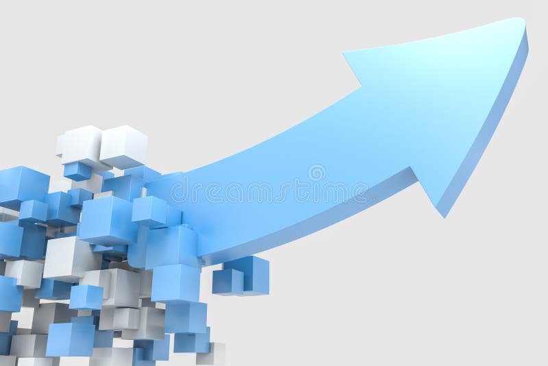 3d Rendering, 3d Model of Arrow, the Concept of Development and ...
