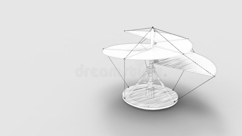Medieval Helicopter Model Sketch Engraving Vector Stock Vector ...