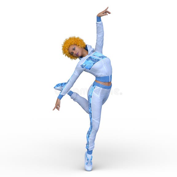 3D Rendering of a Dancing Woman Stock Illustration - Illustration of ...