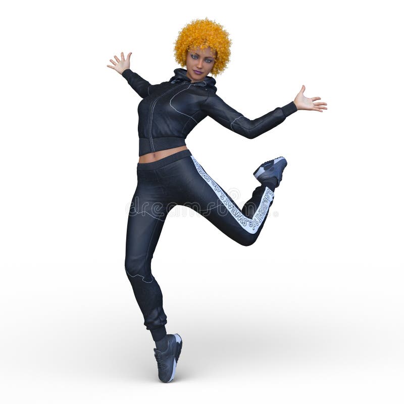 3D Rendering of a Dancing Woman Stock Illustration - Illustration of ...