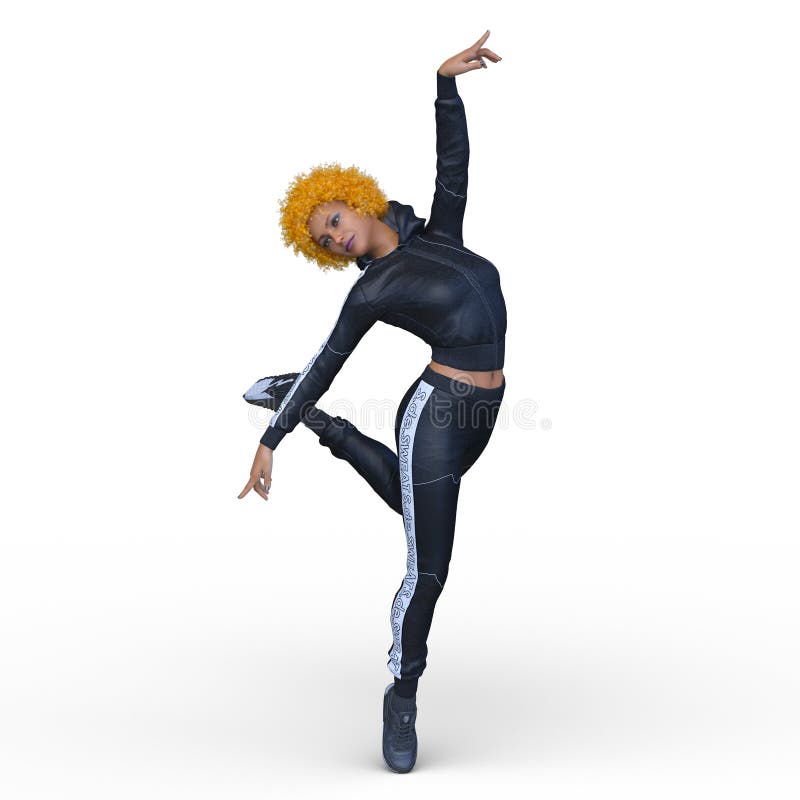 3D Rendering of a Dancing Woman Stock Illustration - Illustration of ...