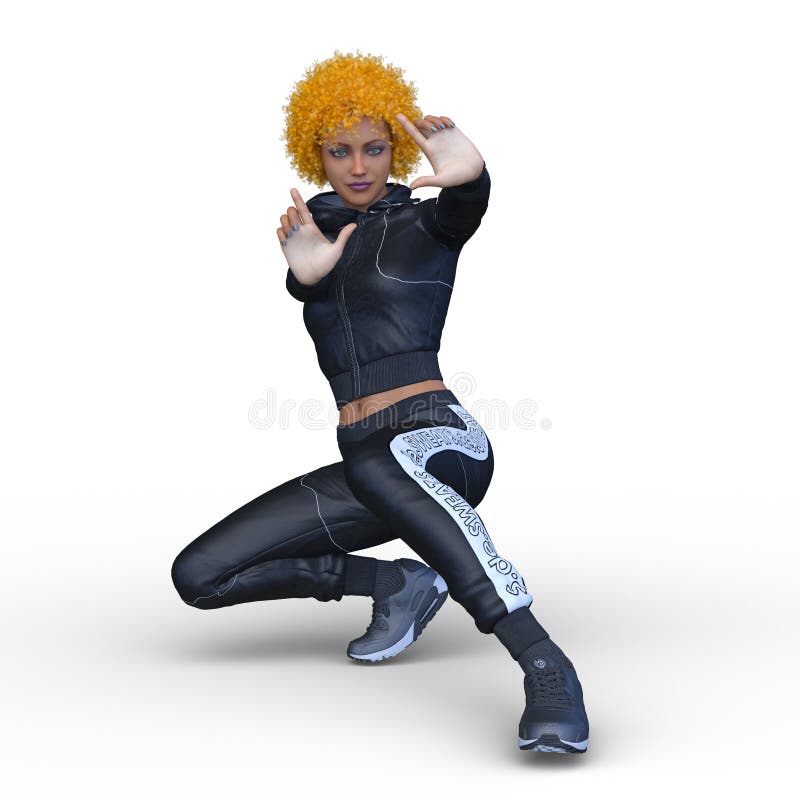 3D Rendering of a Dancing Woman Stock Illustration - Illustration of ...