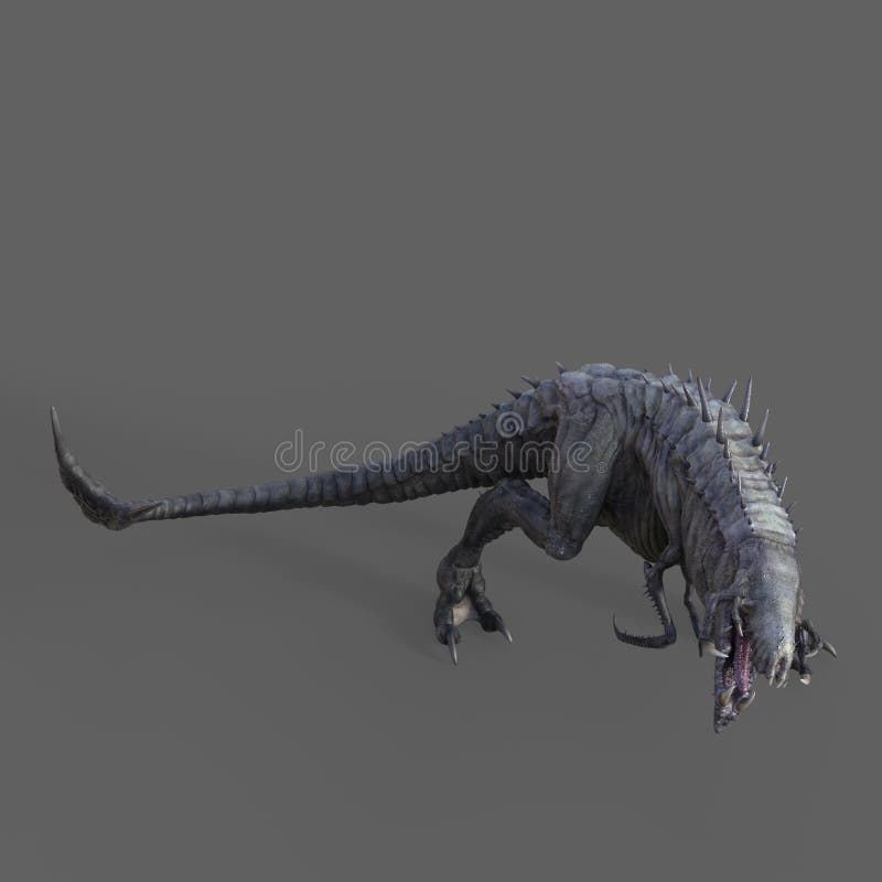 3D-illustration of an Isolated Horrible Alien Creature Stock ...