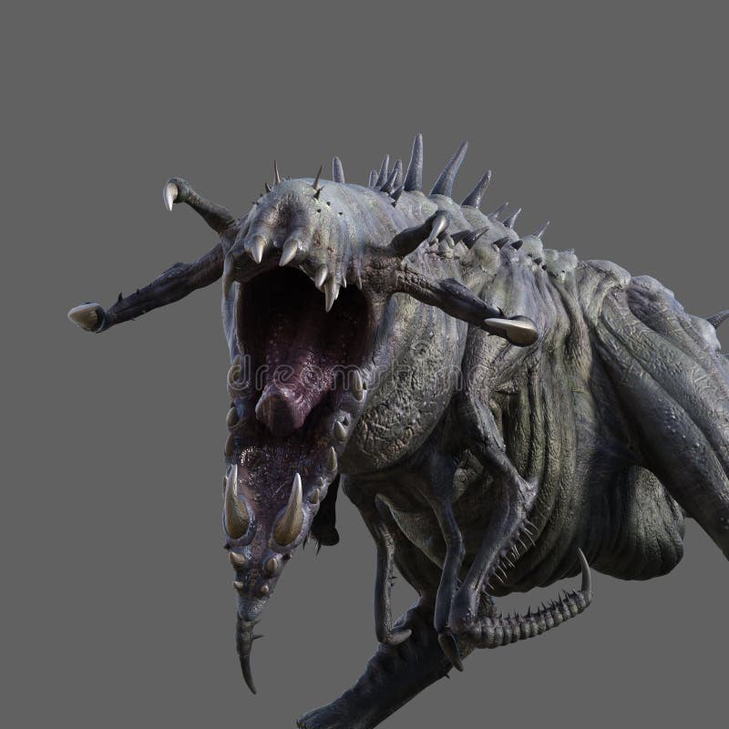 3D-illustration of an Isolated Horrible Alien Creature Stock ...